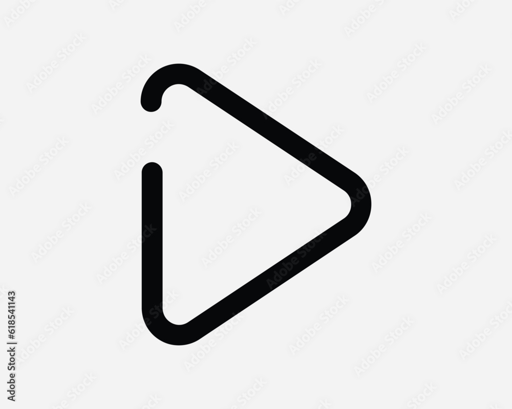 Play Button Line Icon Media Music Playback Audio Movie Player Start ...