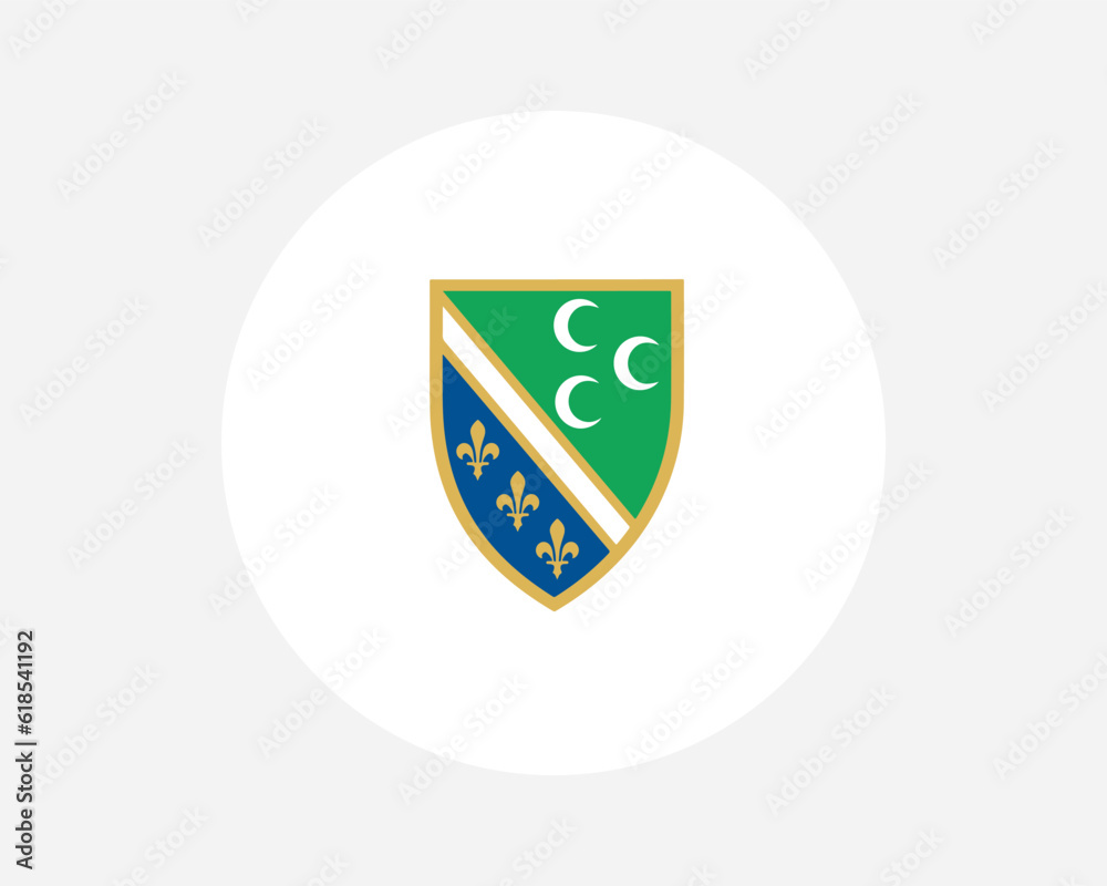Sandzak Round Flag. Circle Nation National Country Coat of Arms ...