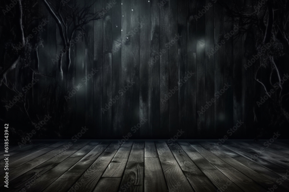 Mysterious Halloween atmosphere: Dark horror background with vacant ...