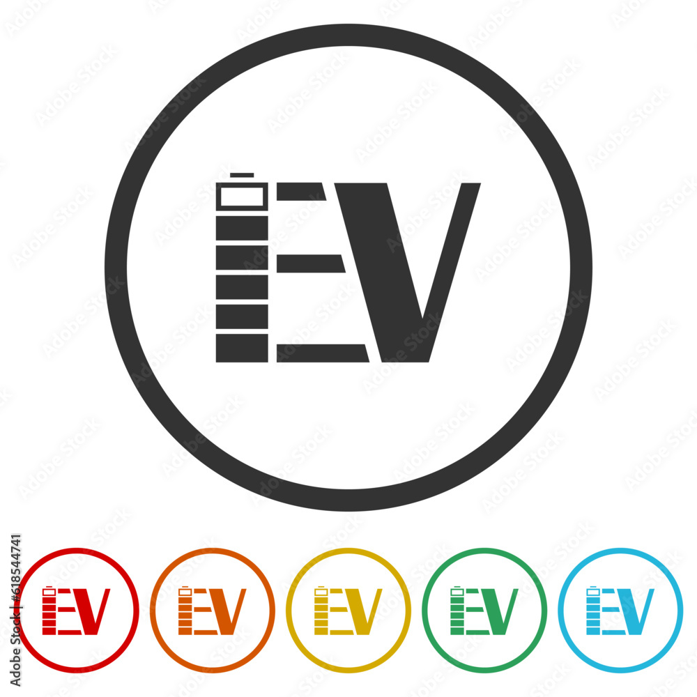 EV car logo. Set icons in color circle buttons Stock Vector | Adobe Stock