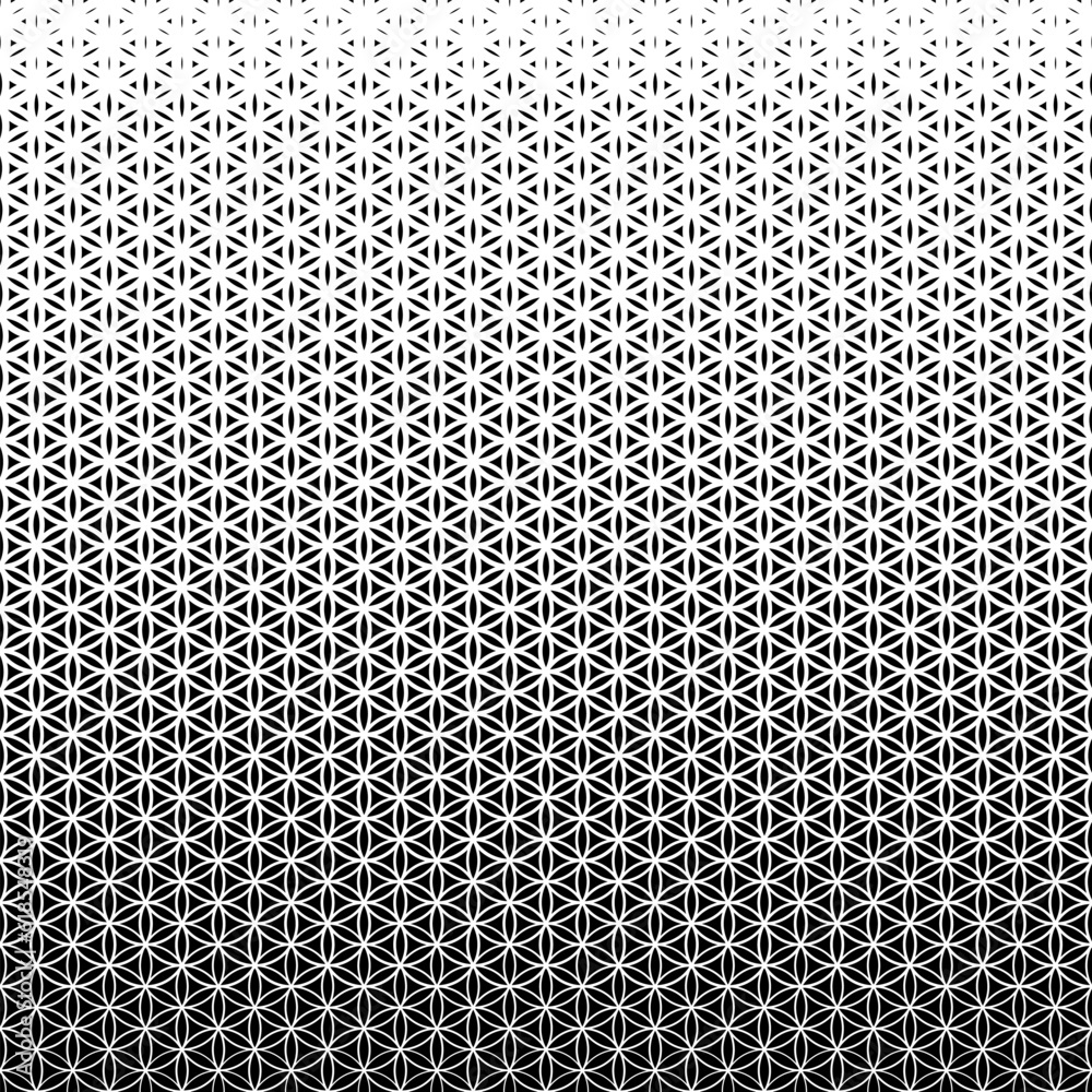 Vector Modern Sacred Tattoo Geometric Seamless Halftone Pattern