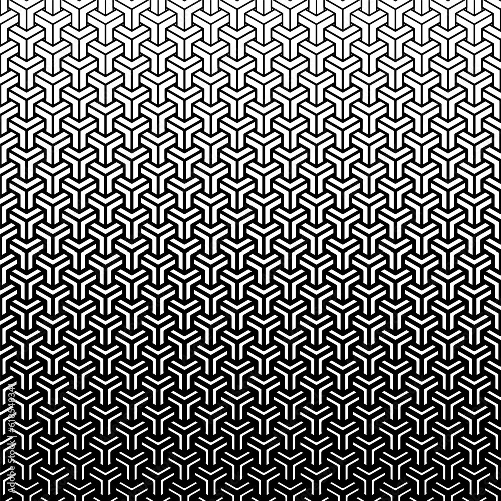 Vector Modern Sacred Tattoo Geometric Seamless Halftone Pattern