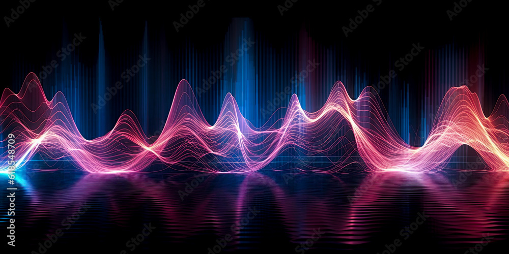 Soundwave. Audio spectrum waveform. Sound frequency and music pulse ...