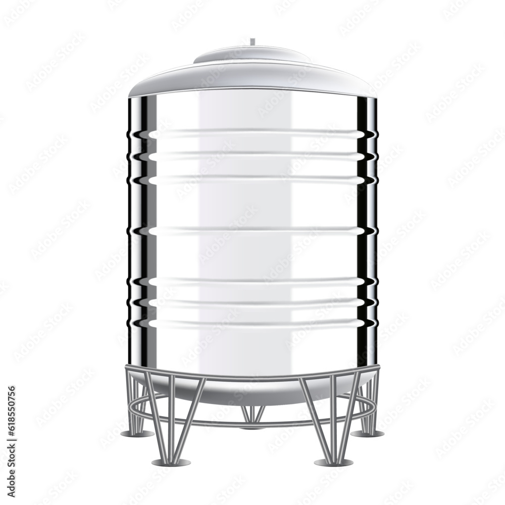 Realistic stainless steel water tanks for homes to drink and use ...