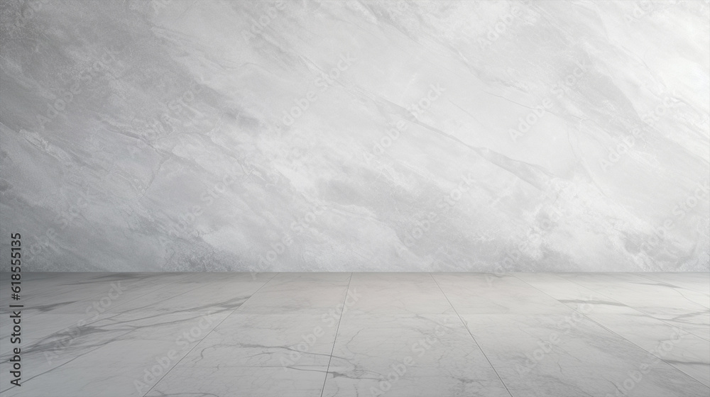 Empty gray Marble stone Floor and wall room Background well Displays ...