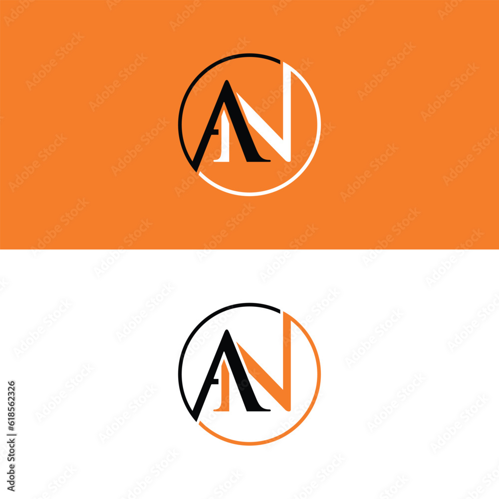 Letter AN circle logo design template vector. designs concept, logos ...