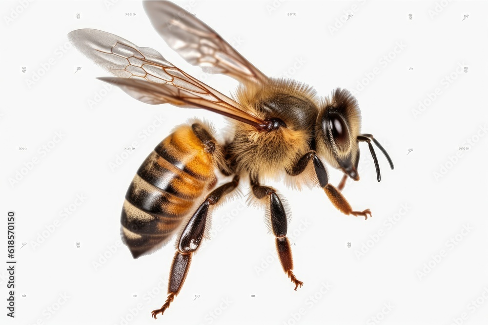 bee side pose PNG 8k isolated on white background Stock Illustration ...
