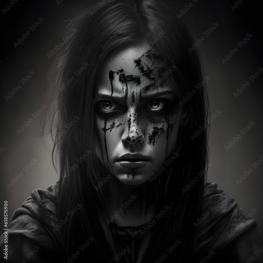 Discover captivating 'Horror Girl Depression With Smile' emotion on ...