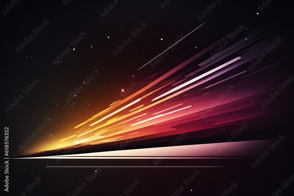 ai generated illustration Acceleration speed motion on night road ...