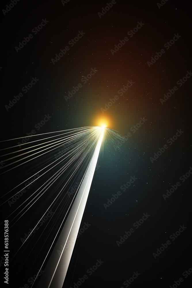 ai generated illustration Acceleration speed motion on night road ...