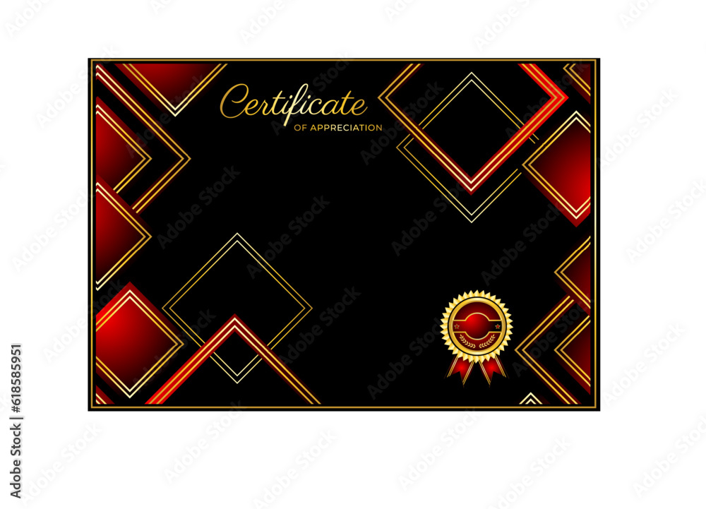 Red Gradient certificate border frame background Stock Vector | Adobe Stock
