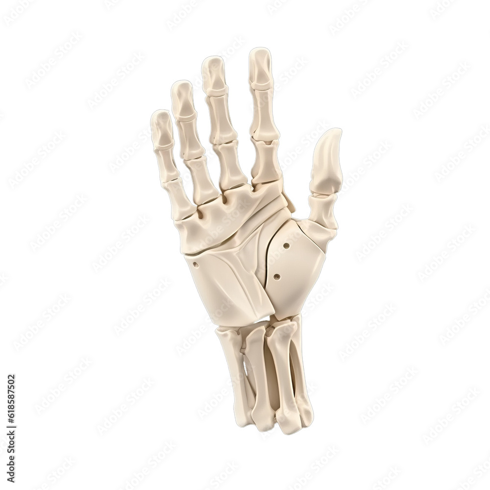 White prosthetic or orthopedic hand isolated on transparent background ...