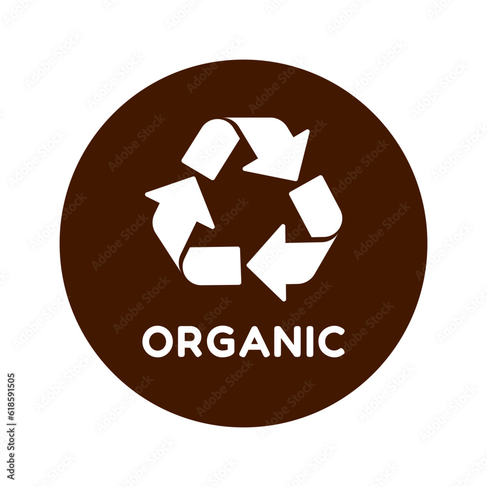 Vector organic recycling symbol. Brown recycle symbol on white ...