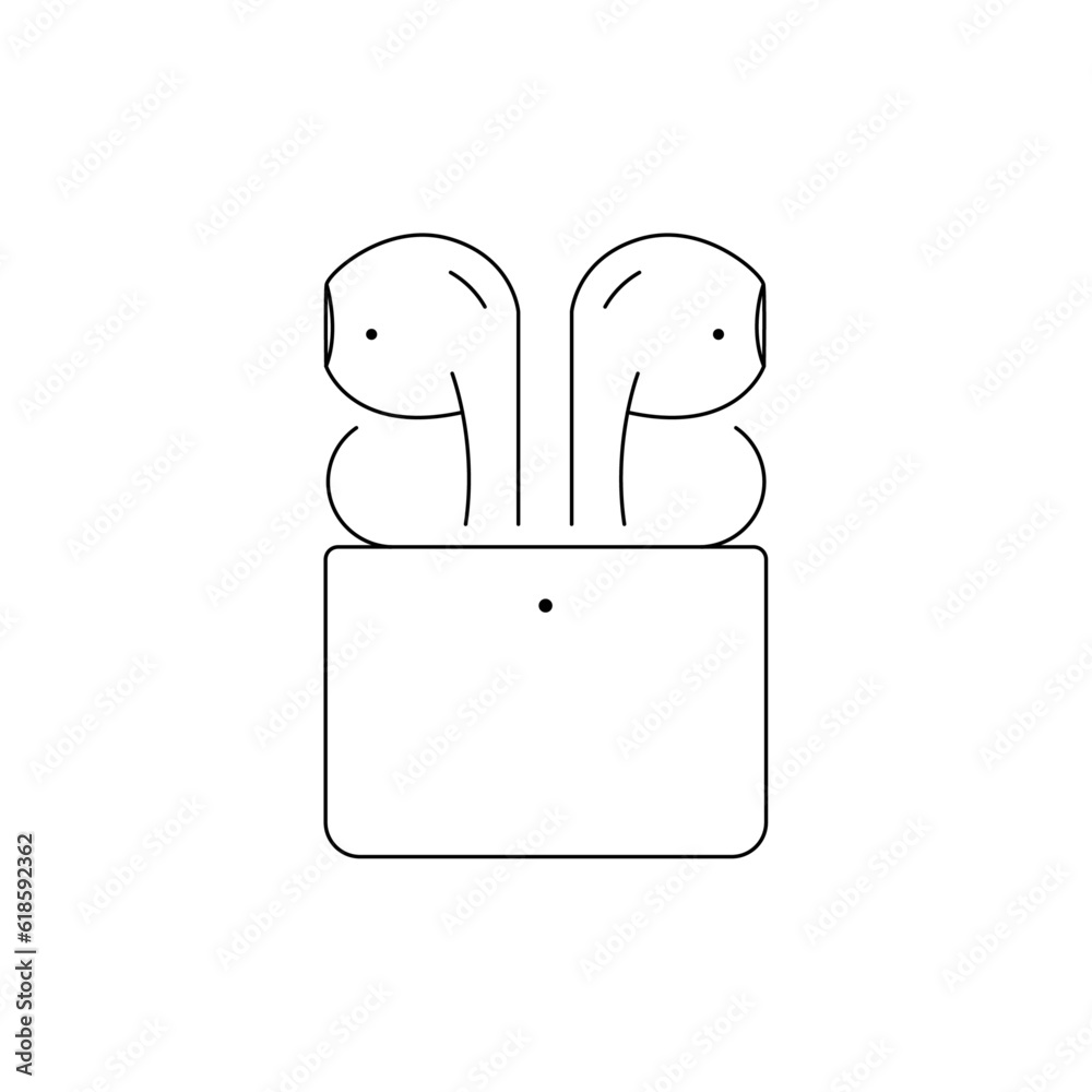 Earphone icon, Headphone symbol Wireless earbuds symbol, Bluetooth ...
