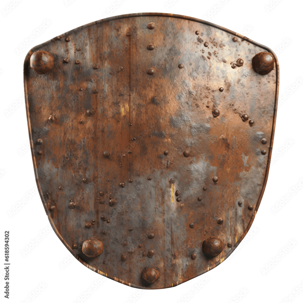 Rusty iron war shield on transparent background, white background, png ...