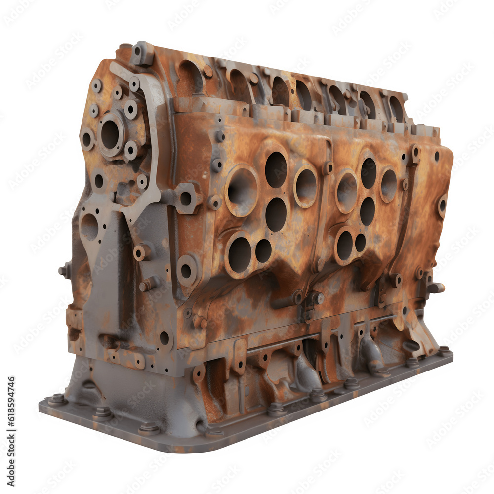 Rusty car engine on transparent background white background, png file ...