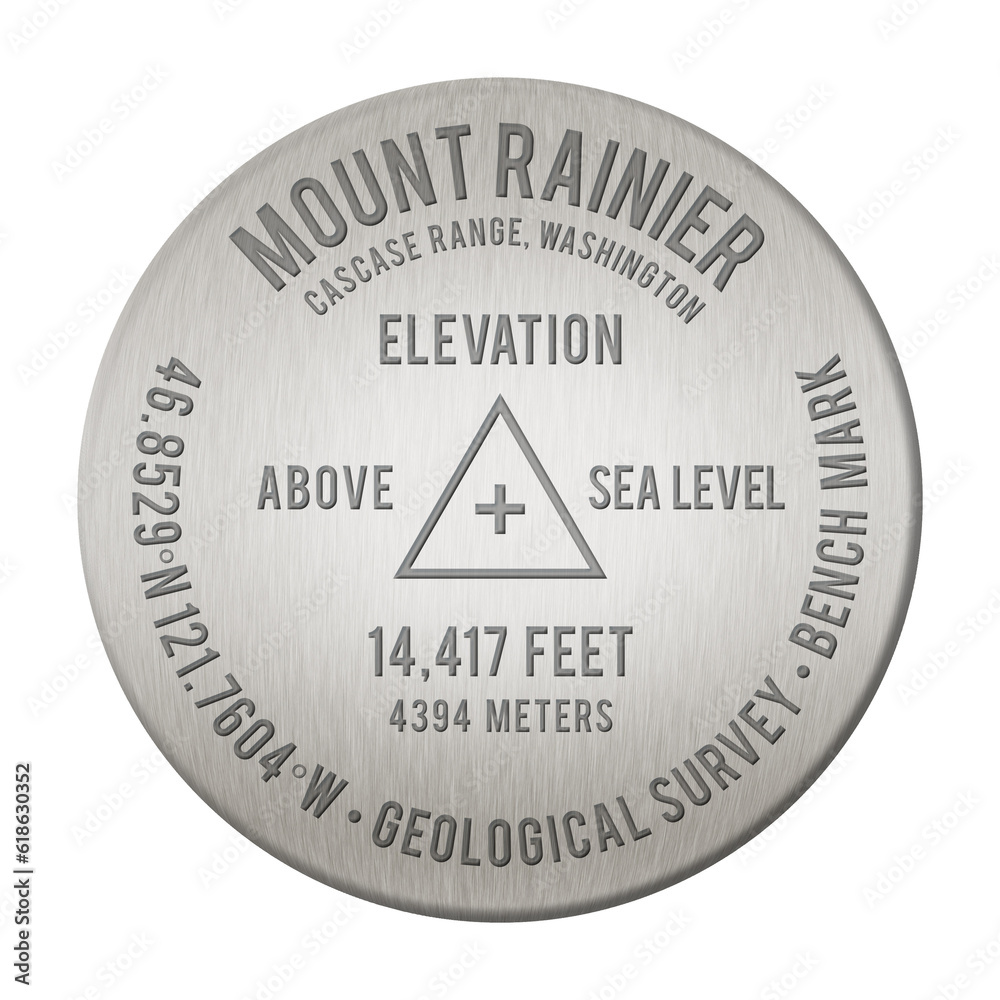 Mount Rainier Bench Mark illustration, transparent, the 17th Tallest ...