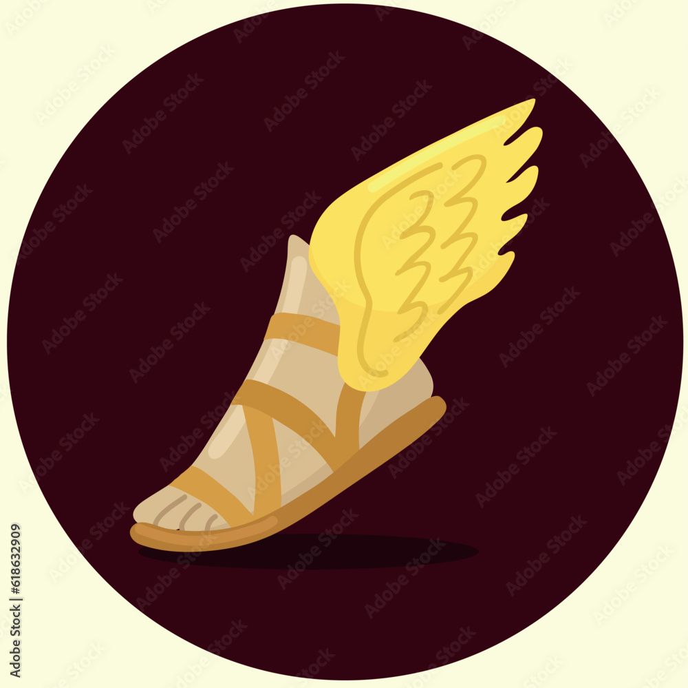 Winged foot icon clipart avatar logotype isolated vector illustration ...