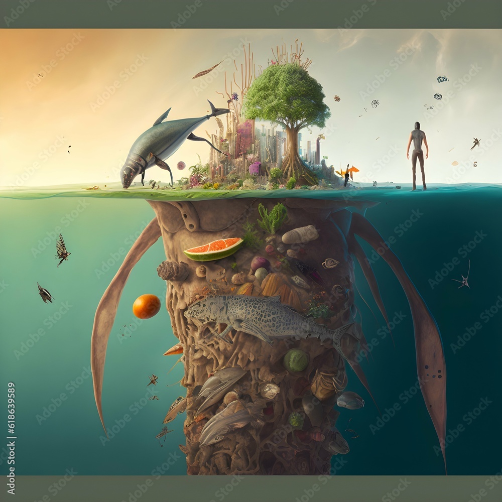 human on top of the foodchain climate change destruction of nature ...
