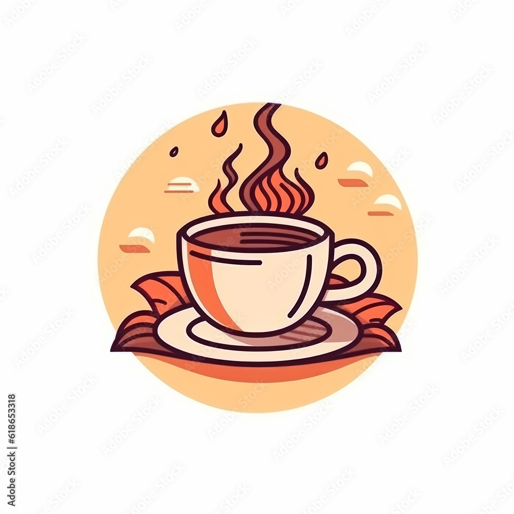 Cup of hot coffee with steam. Vector illustration in flat style. Flat ...