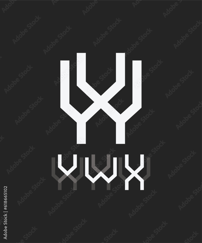 eye-catching and stylish letter VWX initial logo design that showcases ...