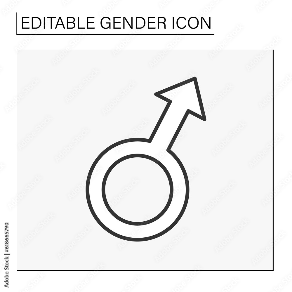 Symbol Line Icon Sexual Orientation Male Sex Sign Circle With An Arrow Pointing Northeast