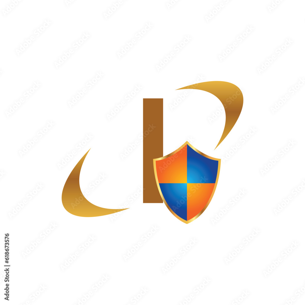 Letter I vector logo template, Colorful Letter I logo, Shield Logo ...