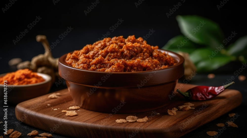 Chili sauce. The spicy taste obtained from the processed chillies, traditional Indonesian Chili ...