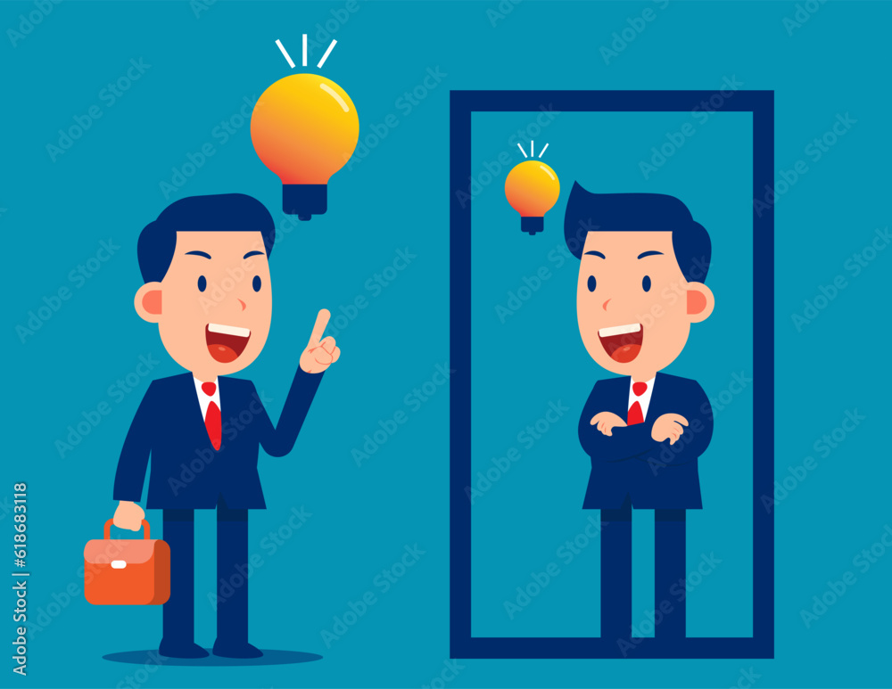 Thinking inside and thinking outside the box. Business cartoon vector ...