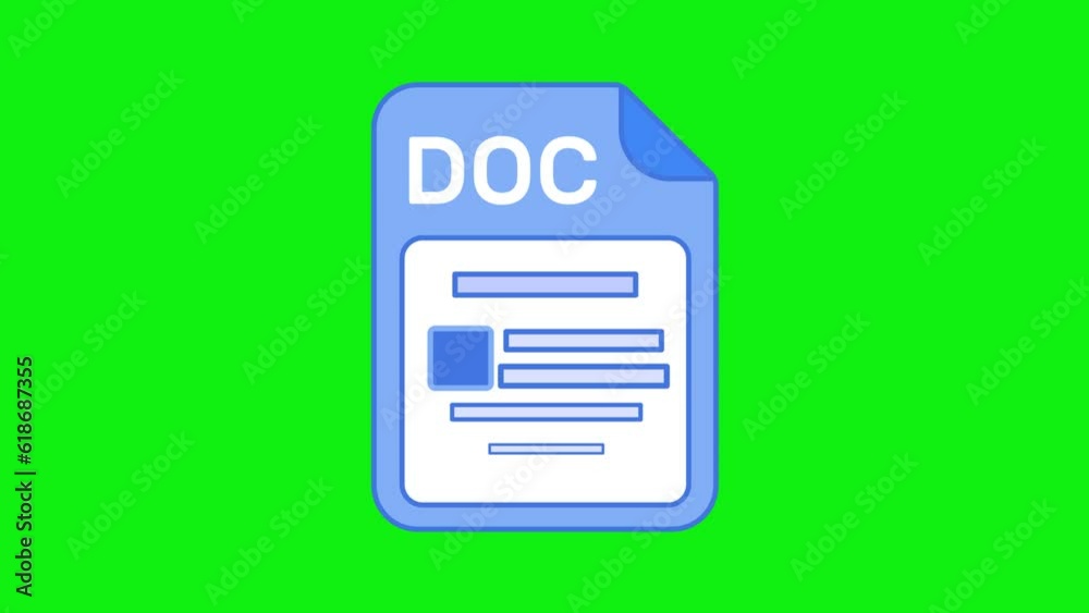 document file animated icon, 4k animation icon in greenscreen ...