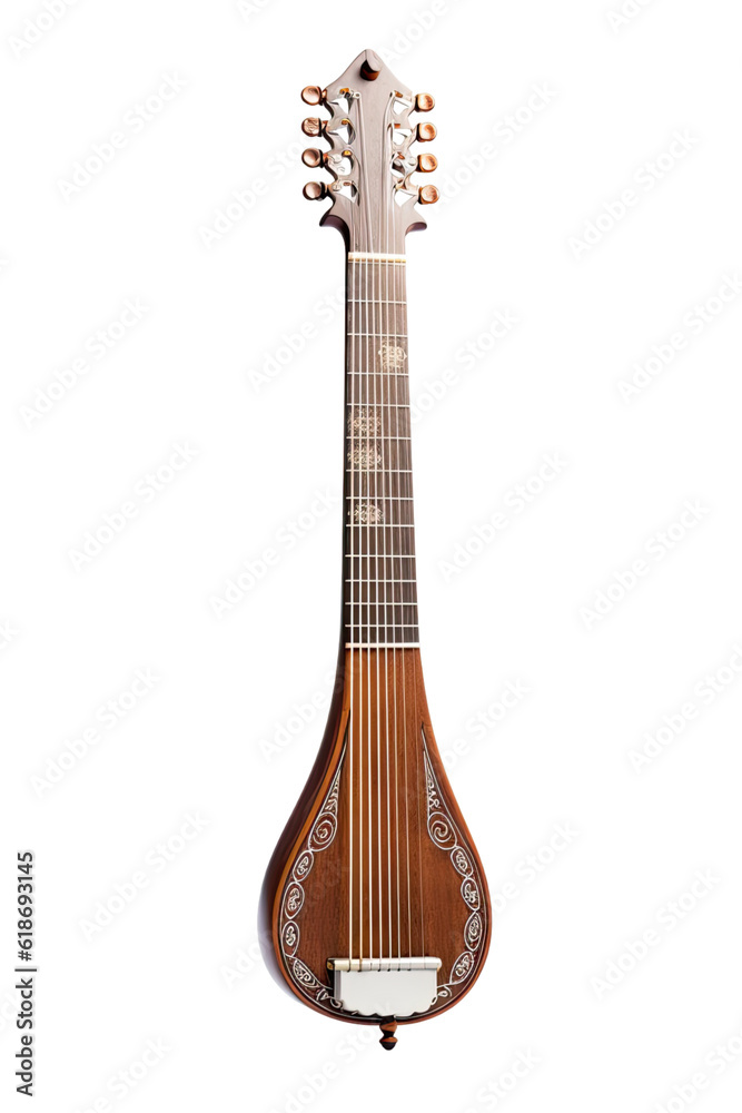 electric sitar isolated on a transparent background, generative ai ...