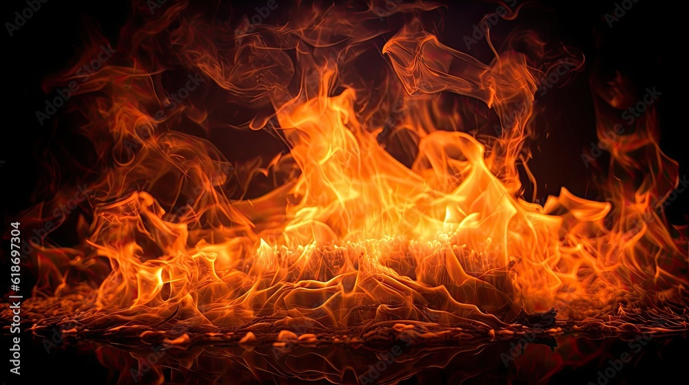 Fire background, HD fire wallpaper generated ai Stock Illustration ...