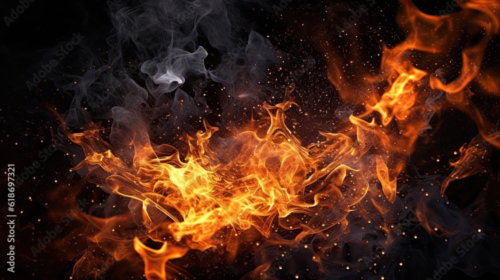 Fire background, HD fire wallpaper generated ai Stock Illustration ...