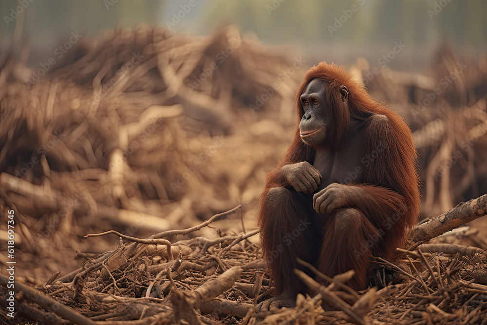 Deforestation orangutan homeless animal renewable energy forest ...