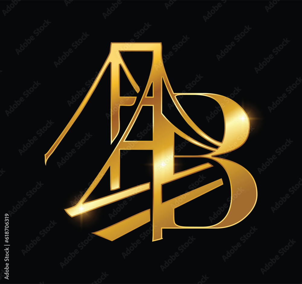A vector illustration of Golden Bridge Monogram Logo Letter B in black ...