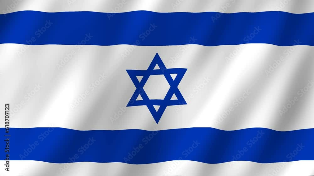 Flag of the Israel waving animation. looping National Israel flag ...