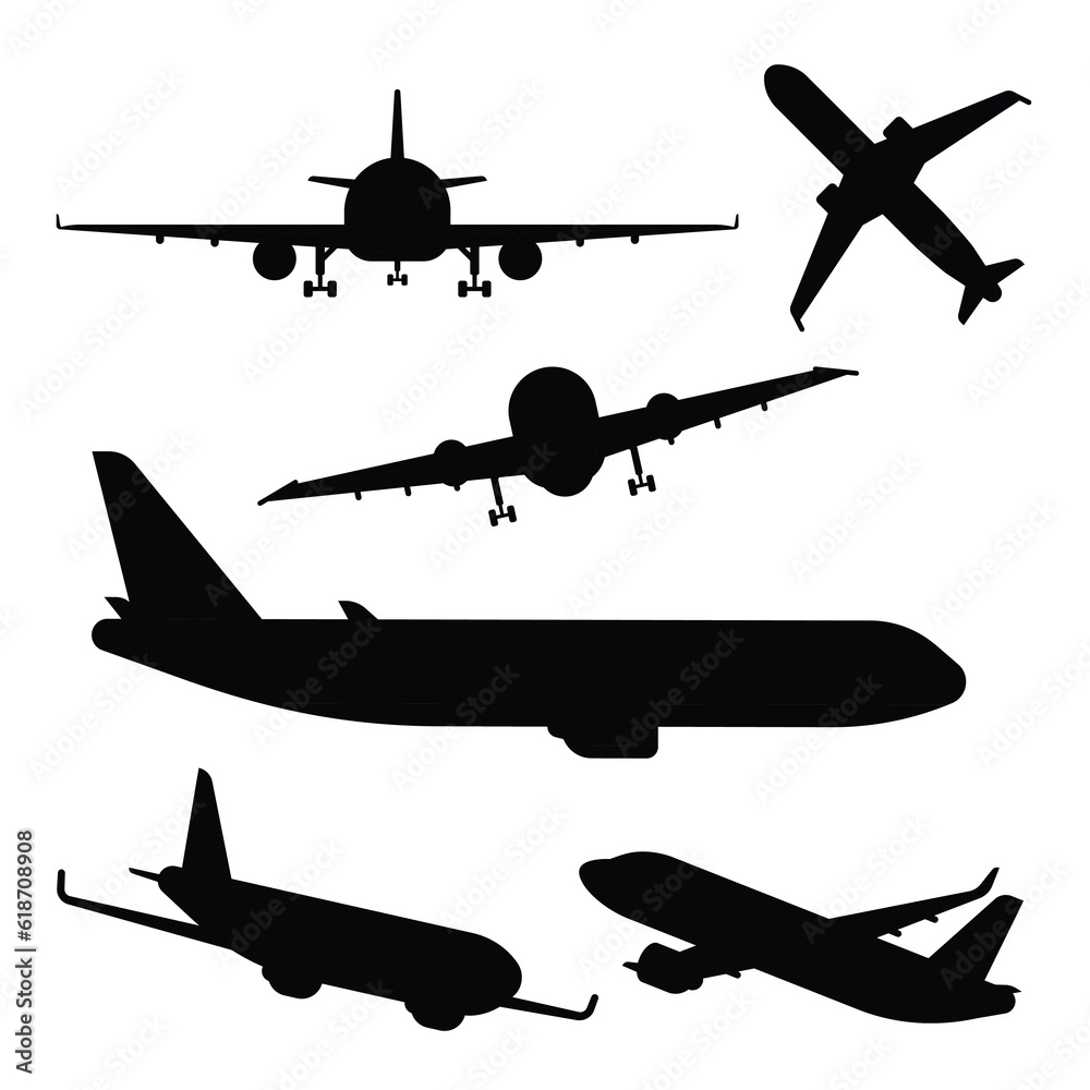 Flat airplane vector . Aircraft flight travel vector , aviation wings ...
