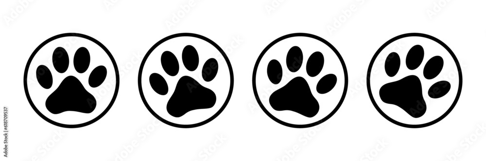 Dog paw print clipart vector Stock Vector | Adobe Stock