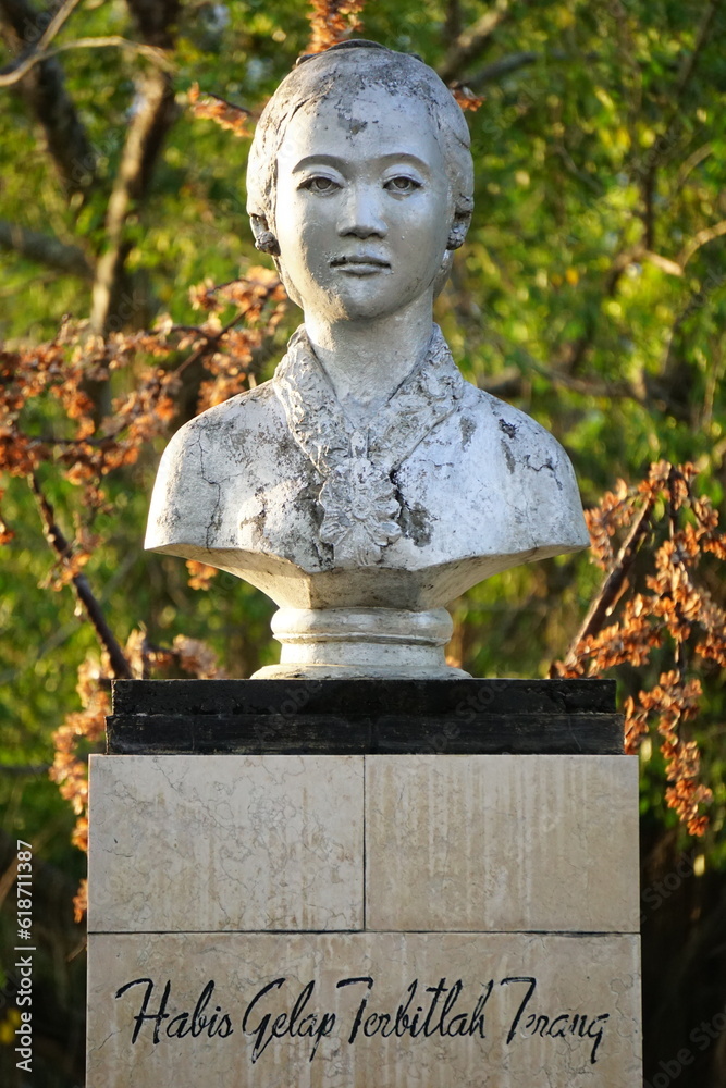 Kartini Monument in Tulung Agung. Kartini is one of Indonesian female ...