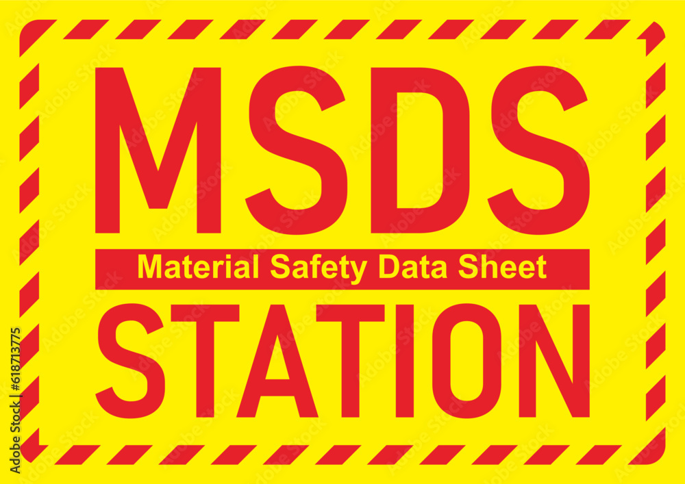Material Safety Data Sheet station signage. Stock Vector | Adobe Stock