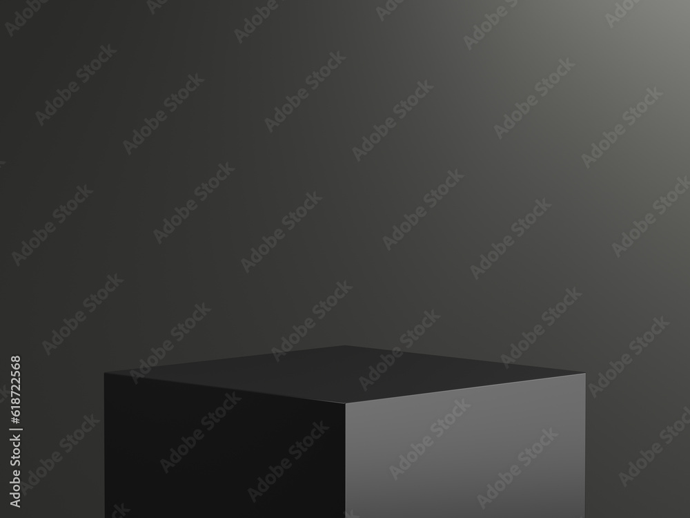Mockup Black cube standy background Stock Illustration | Adobe Stock