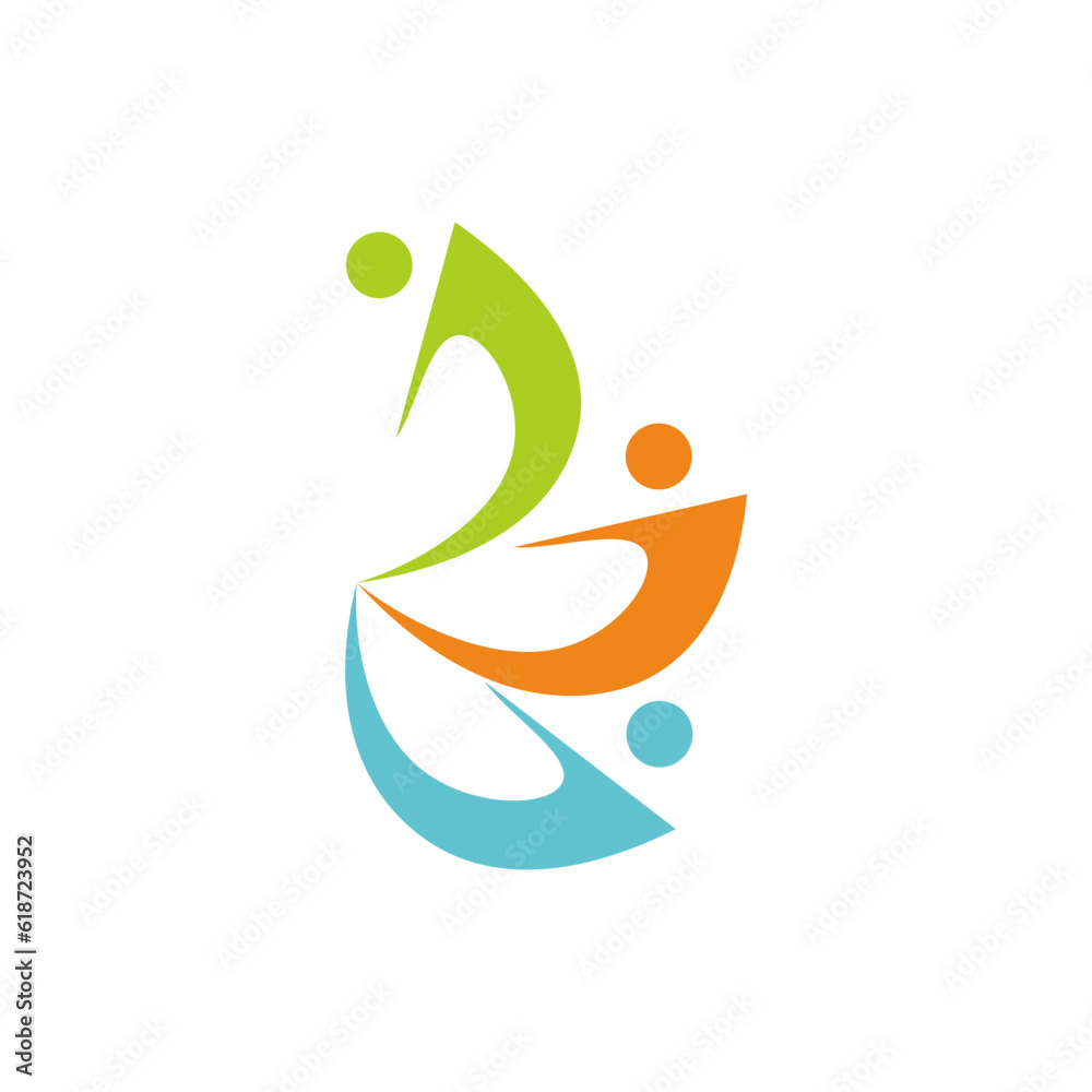 Three abstract people logo vector image Stock Vector | Adobe Stock