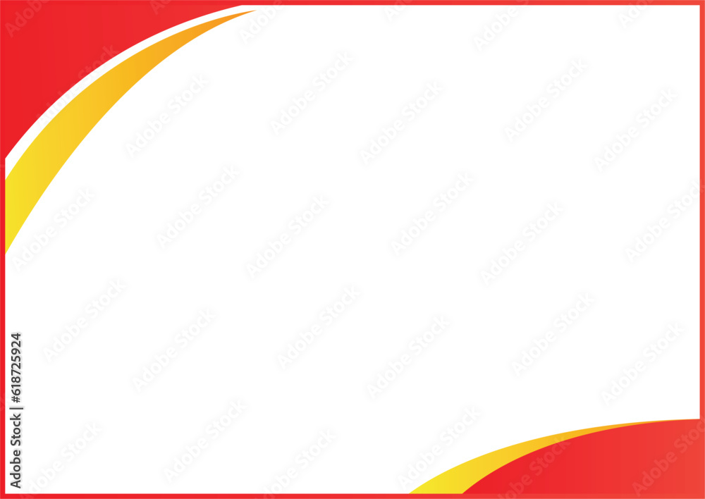 Red Blank Certificate Frame. Red and Yellow Background with Transparent ...
