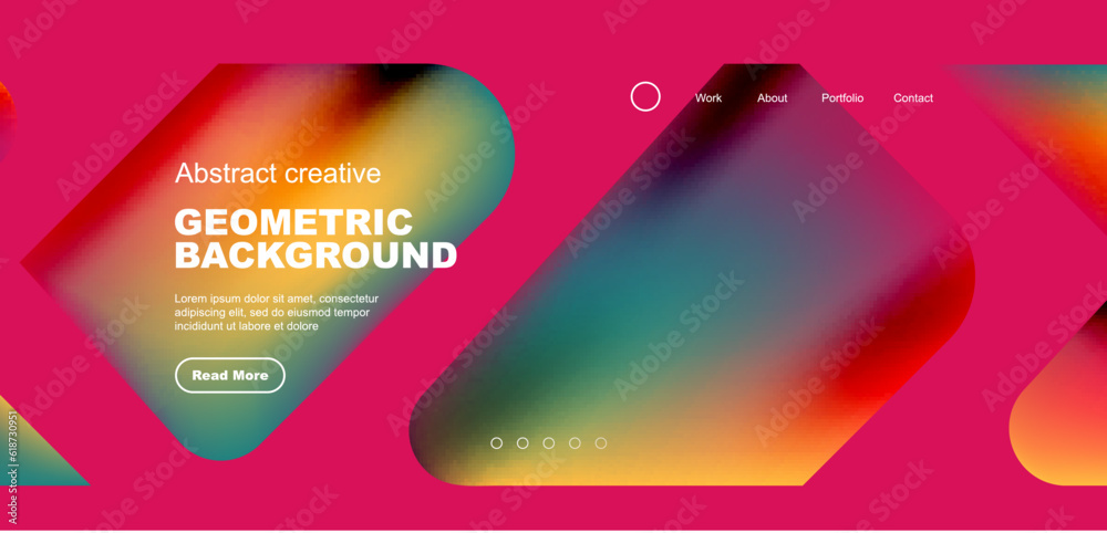 Liquid shapes with flowing gradient colors. Geometric circle round ...