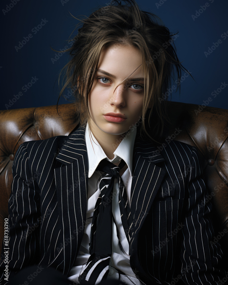 Generative AI - Defying Conventions: A Teenage Punk in Business Attire ...