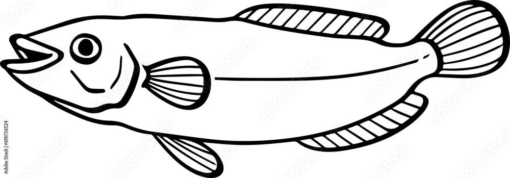 cartoon fish drawing illustration. Stock Vector | Adobe Stock