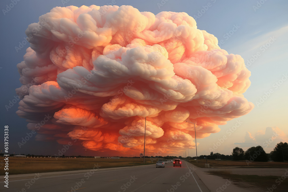 Rainbow clouds forming a magnificent backdrop to a double rainbow ...