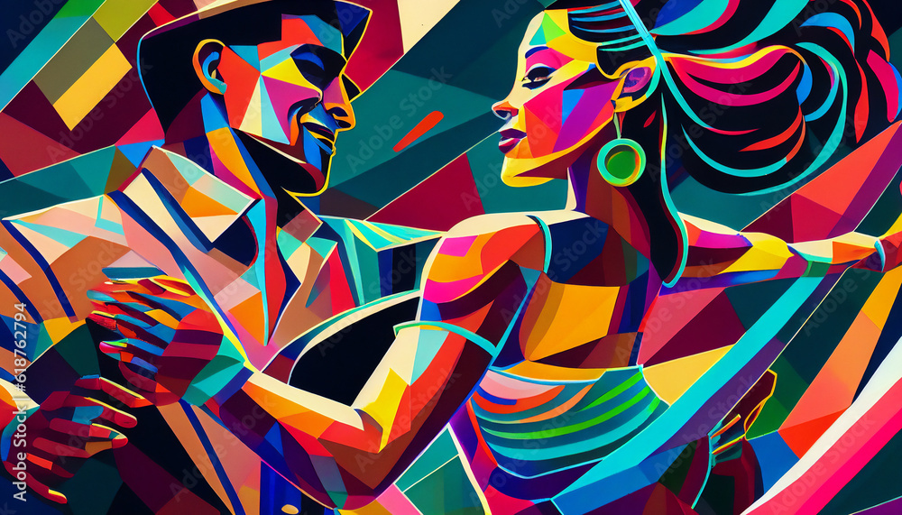 Latin American Hispanic male and female couple dancing the ballroom ...