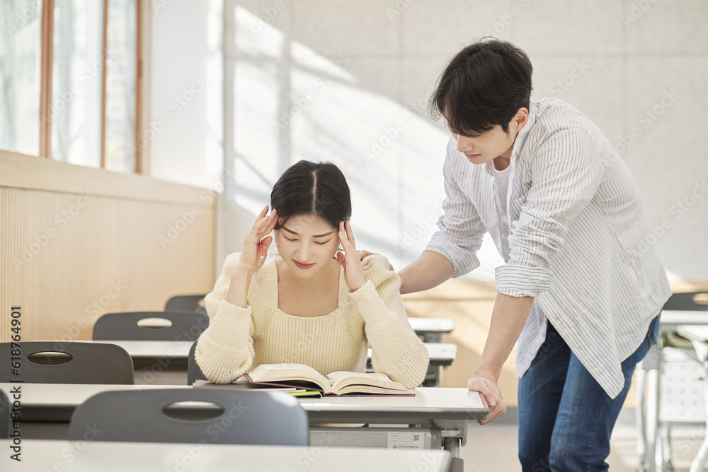 Colleague, friend, motivator, young male model comforting a distressed ...