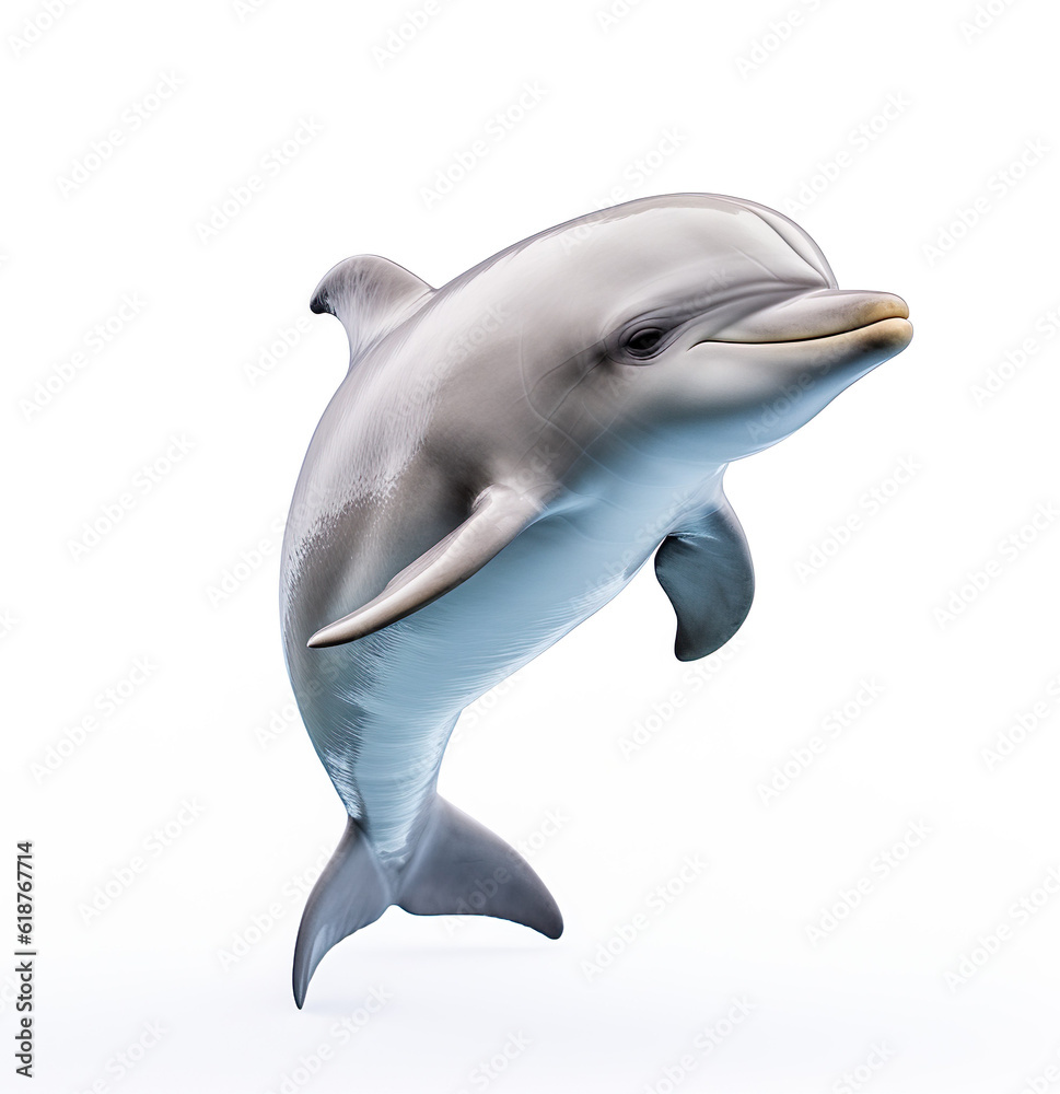 Cute little baby dolphin sea mammal realistic photo generative AI ...